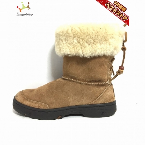 Yahoo!オークション - アグ UGG ショートブーツ W6 - ムートン ブラウ...
