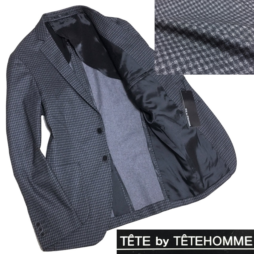 TETE by TETEHOMME テットオム チェック柄 シングル 2B テーラードジャケット メンズ 90Y4 S程度 グレー系(Sサイズ)｜売買されたオークション情報、yahooの商品 ...