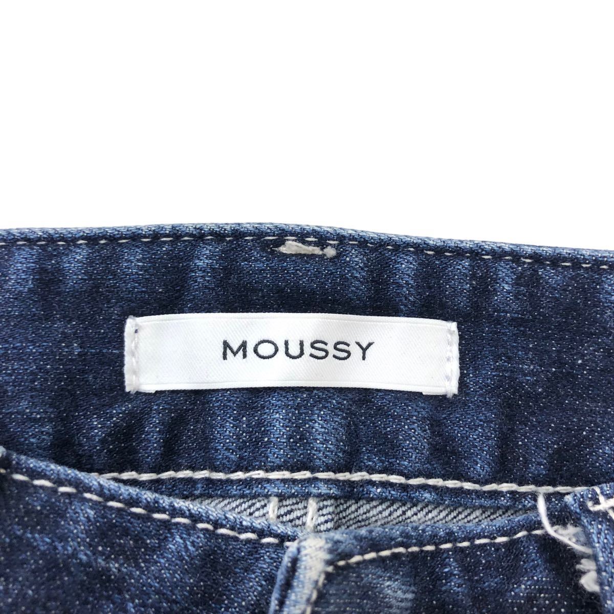 NS040 MOUSSY マウジー スキニーデニム パンツ デニム スキニー ボトムス ジーンズ Gパン ローライズ レディース ネイビー 紺(中古)のヤフオク落札情報