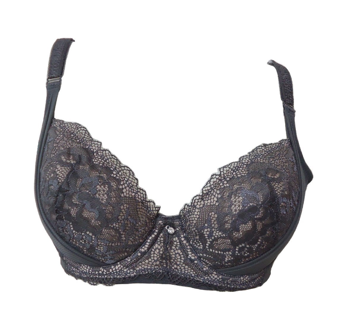 Yahoo!オークション - A85・チャコール 脇高ブラジャー（ワイヤー入り...