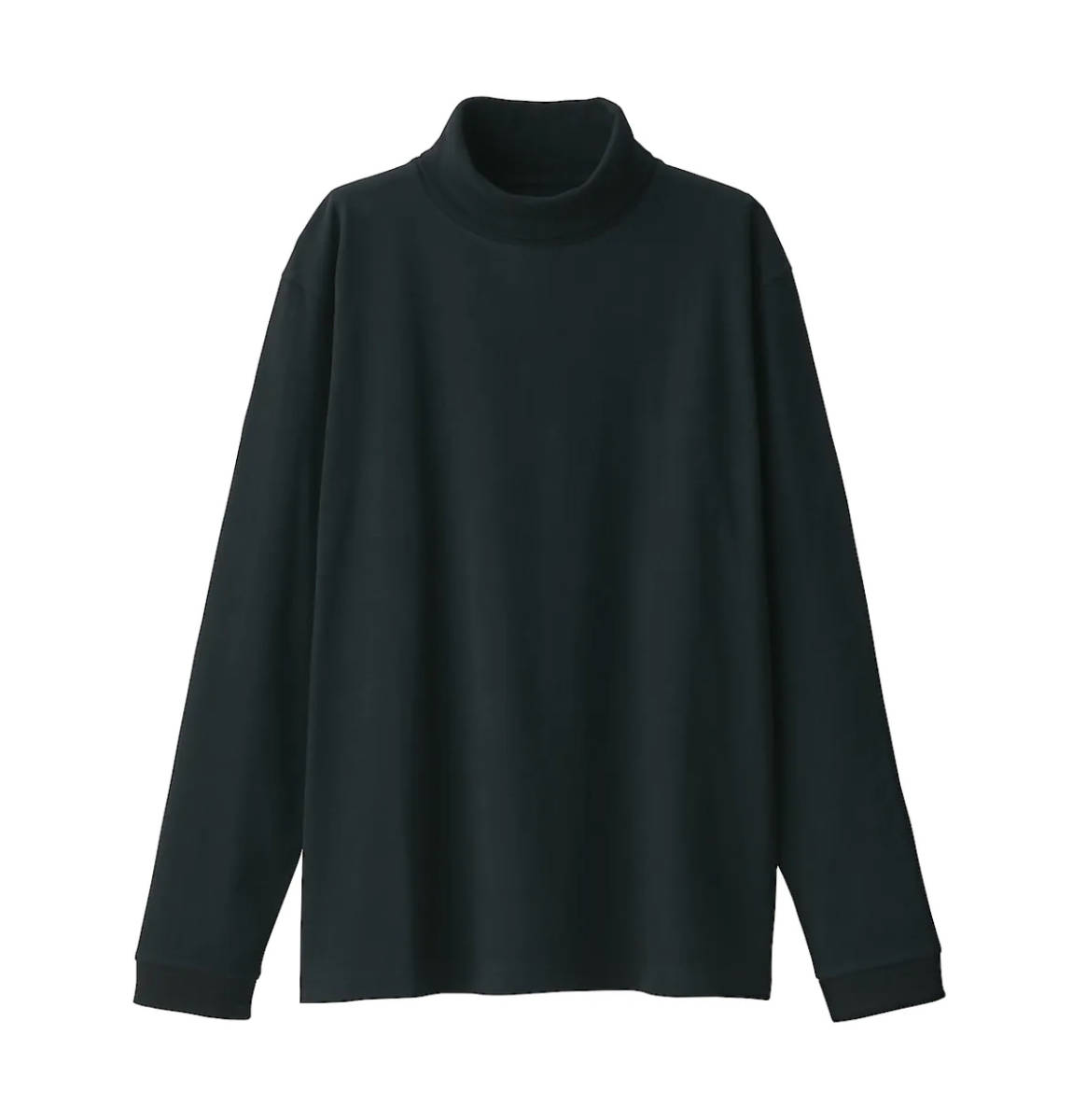 代購代標第一品牌－樂淘letao－ 美品 MUJI 無印良品 2022AW 起毛 タートルネック 長袖Tシャツ M 黒 紳士 オーガニックコットン 洗濯済み 匿名発送]