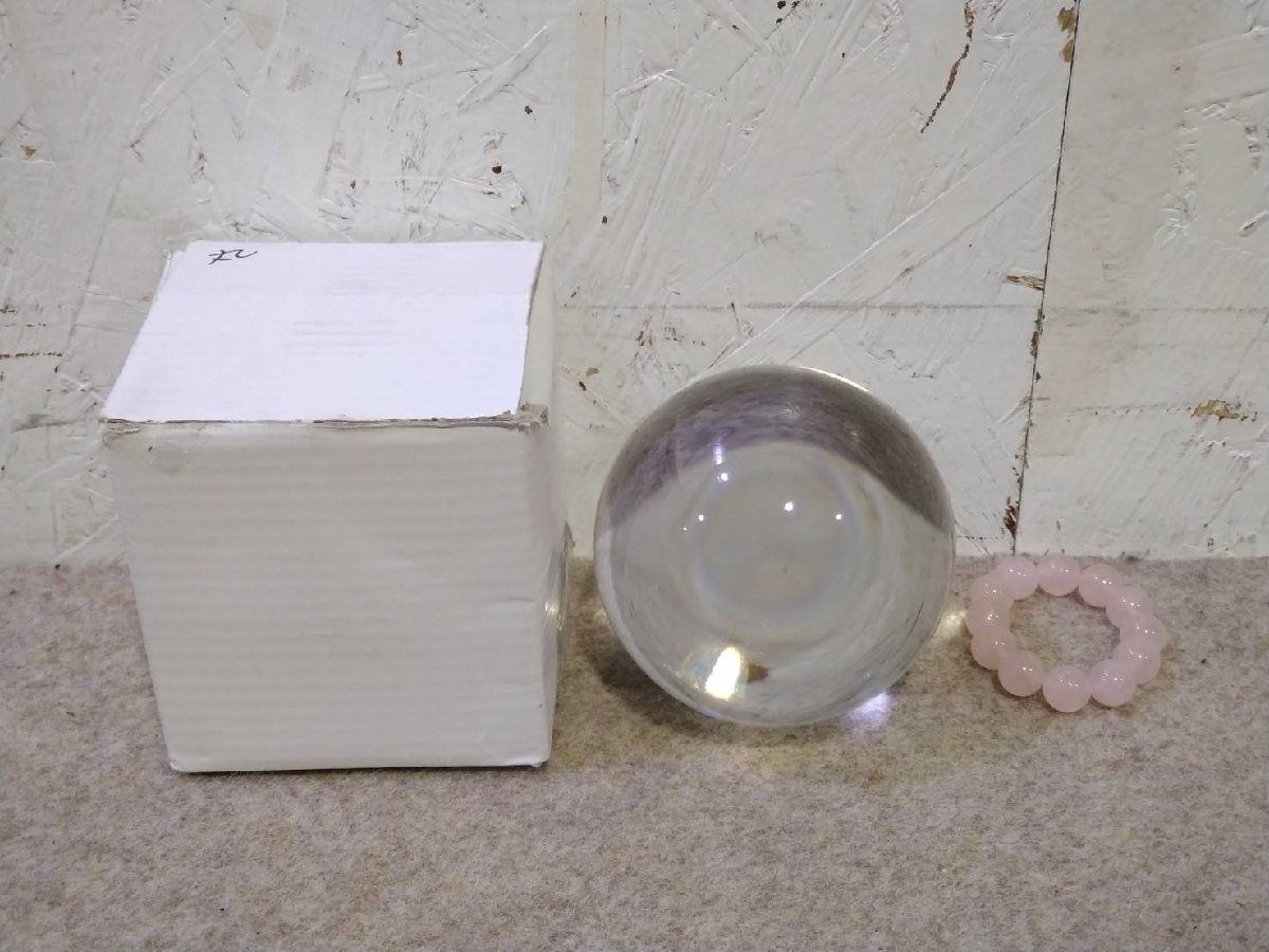 Yahoo!オークション - 新品未使用 水晶玉 80mm 重量630g/溶練水晶 ガラ...