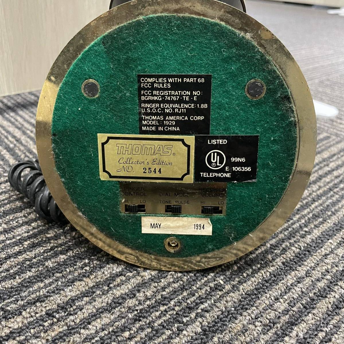 Yahoo!オークション - 1円〜 THOMAS 2544 1929 電話機 レトロ 黒電話 ...