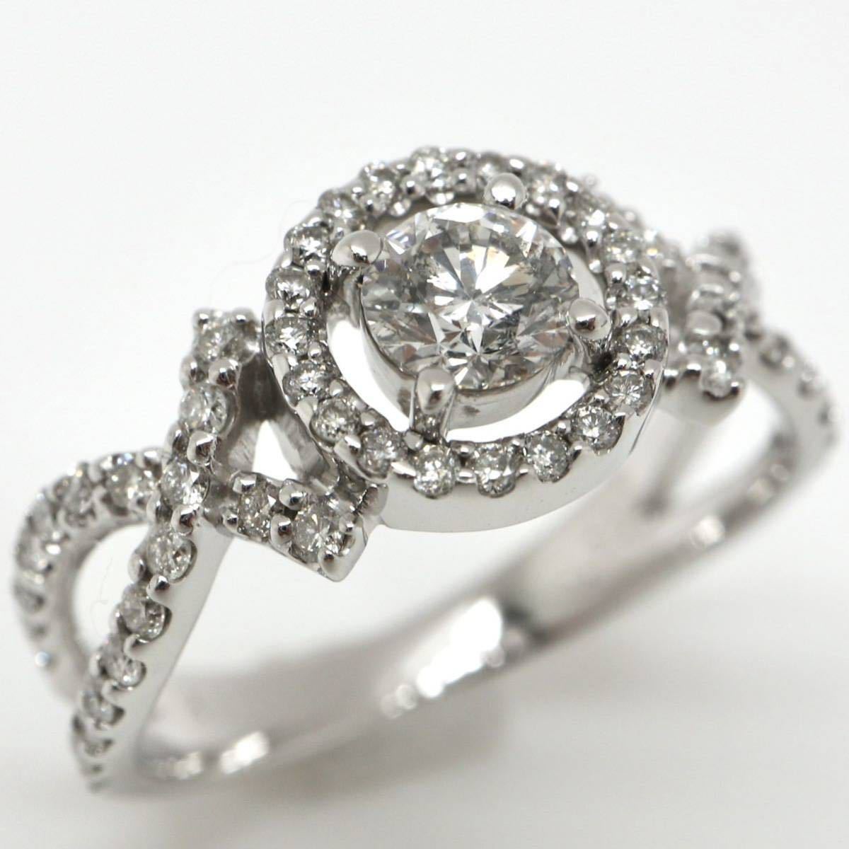 Yahoo!オークション - 新品仕上げ済み K18WG 天然ダイヤモンドリング m...