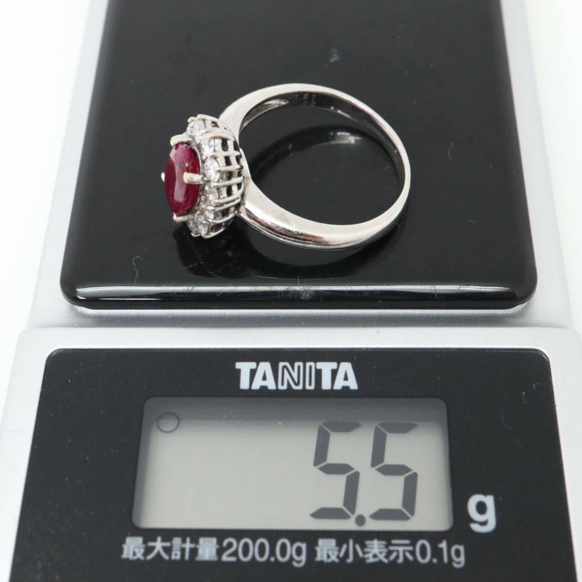 Yahoo!オークション - 1.5ct up K18WG 天然ルビー/天然ダイヤモンドリ...