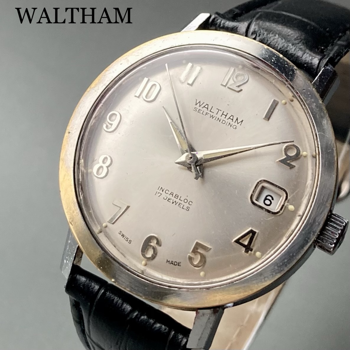 動作良好 ウォルサム WALTHAM アンティーク 腕時計 手巻き メンズ ケース径35㎜ ビンテージ ウォッチ 男性 シルバー デイト(ウォルサム)｜売買されたオークション情報、yahooの ...
