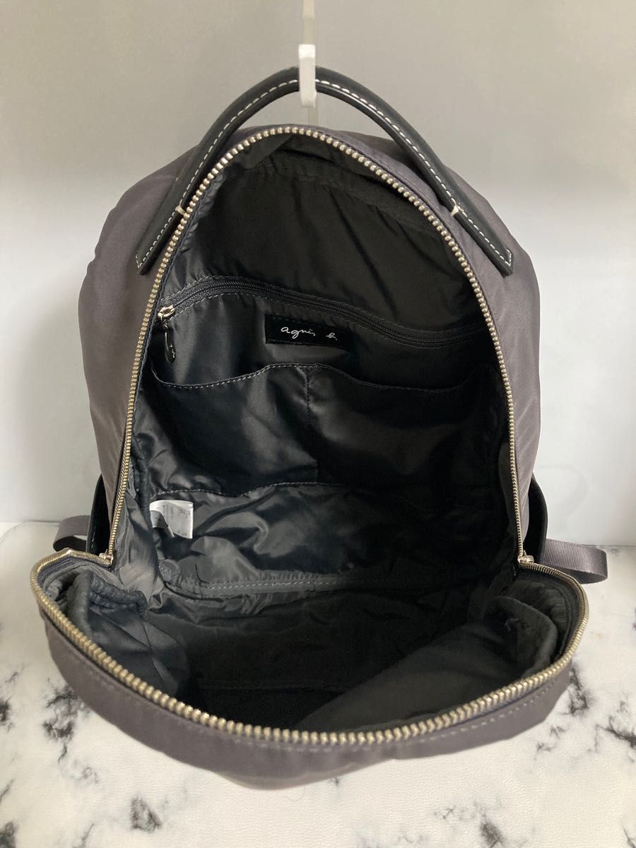 美品】agnes b アニエスベー リュックバックパック グレー 美品】agnes b アニエスベー リュックバックパック グレー