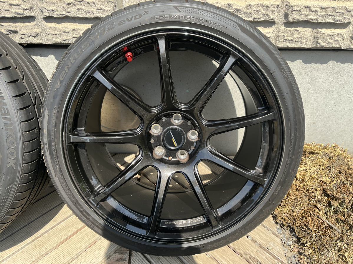 クロススピード RS9 18×9.5J+45 5H100 4本 美品 バリ山 クロススピード RS9 18×9.5J+45 5H100 4本 美品 バリ山