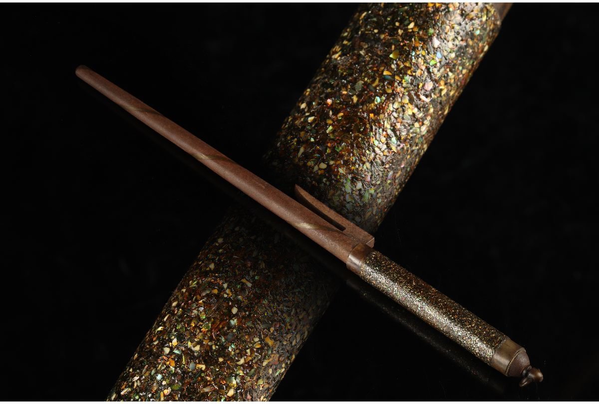 Yahoo!オークション - [URA]螺鈿象嵌鉄製十手/全長約45cm/重量約765g/4...