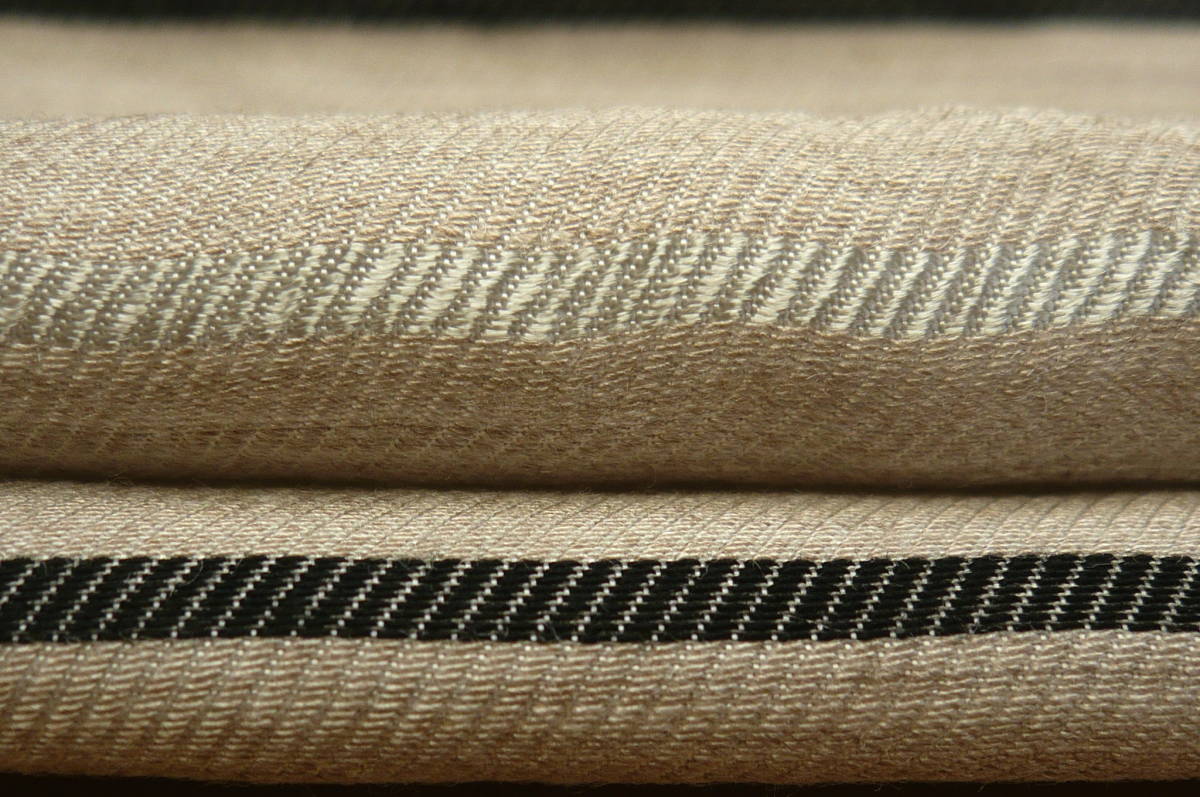 Yahoo!オークション - a767・訳有・綿混・薄ベージュ系4m・ボーダー・...