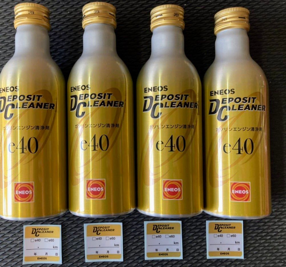ENEOS エネオス デポジットクリーナー e40 ガソリンエンジン洗浄剤 4本 施工シール 4枚｜PayPayフリマ