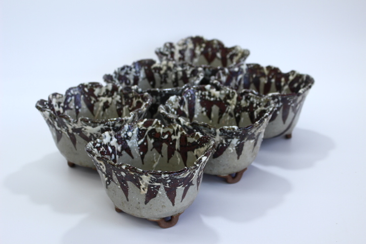 Yahoo!オークション - d977 技工名品 祐光 在銘 作 乾山写し 三足 向付...