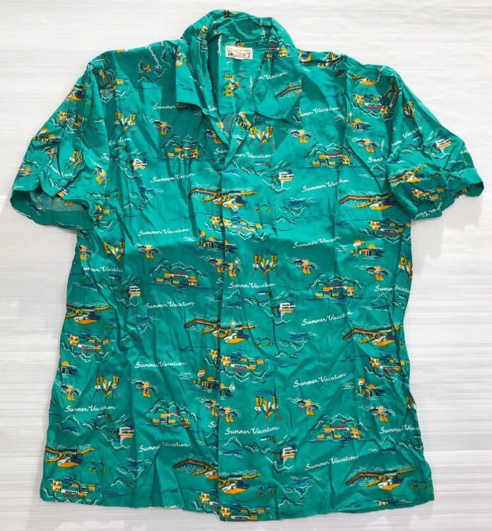 Yahoo!オークション - 0274《Epuatorial Island》総柄 レーヨン 半袖 ...