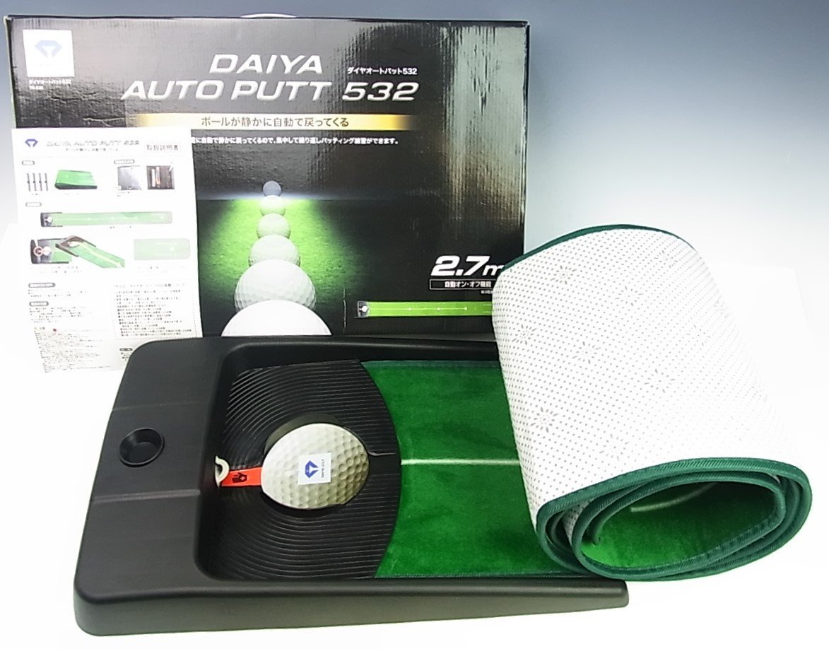 DAIYA GOLF/ダイヤゴルフ ダイヤオートパット532 TR-532 約270cm×幅約25.5cm 電動オートリターン 静か 室内 練習 高低差3cm(中古)のヤフオク落札情報
