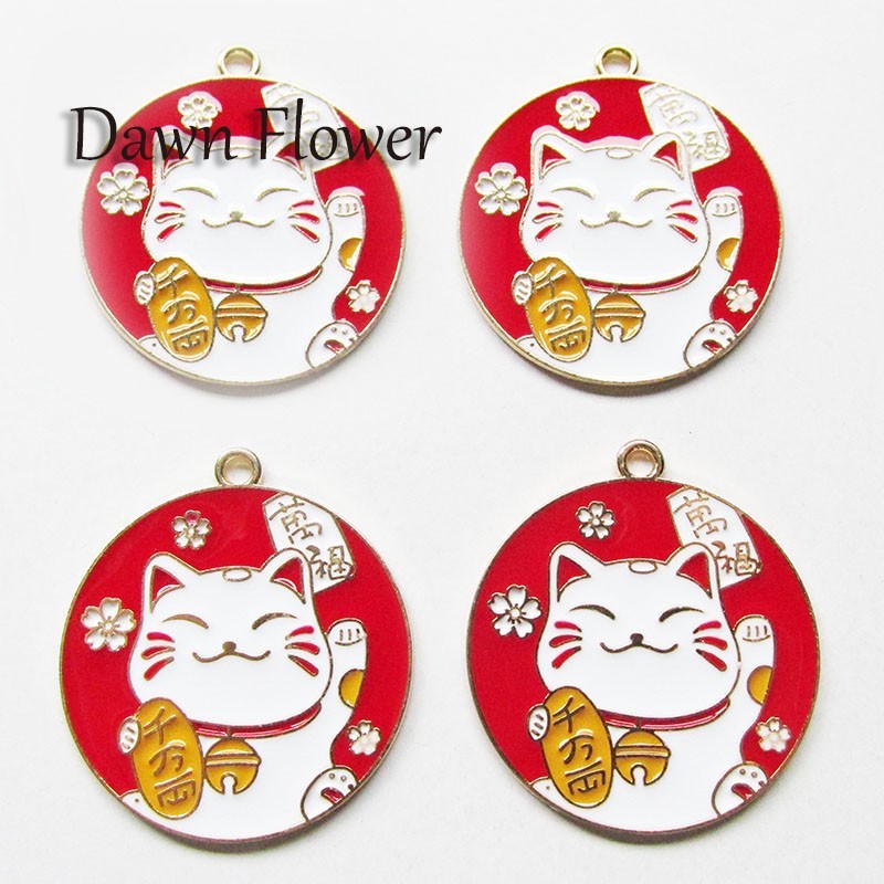 Yahoo!オークション - 【D-0736】5pcs まねき猫 33×30mm レッド チャ...