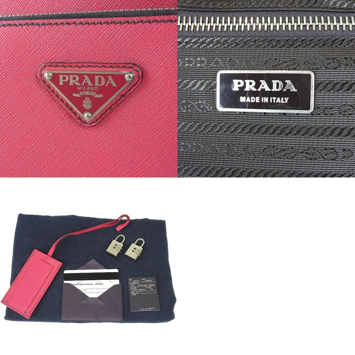 Yahoo!オークション - A2136 美品 プラダ サフィアーノレザー キャリ...