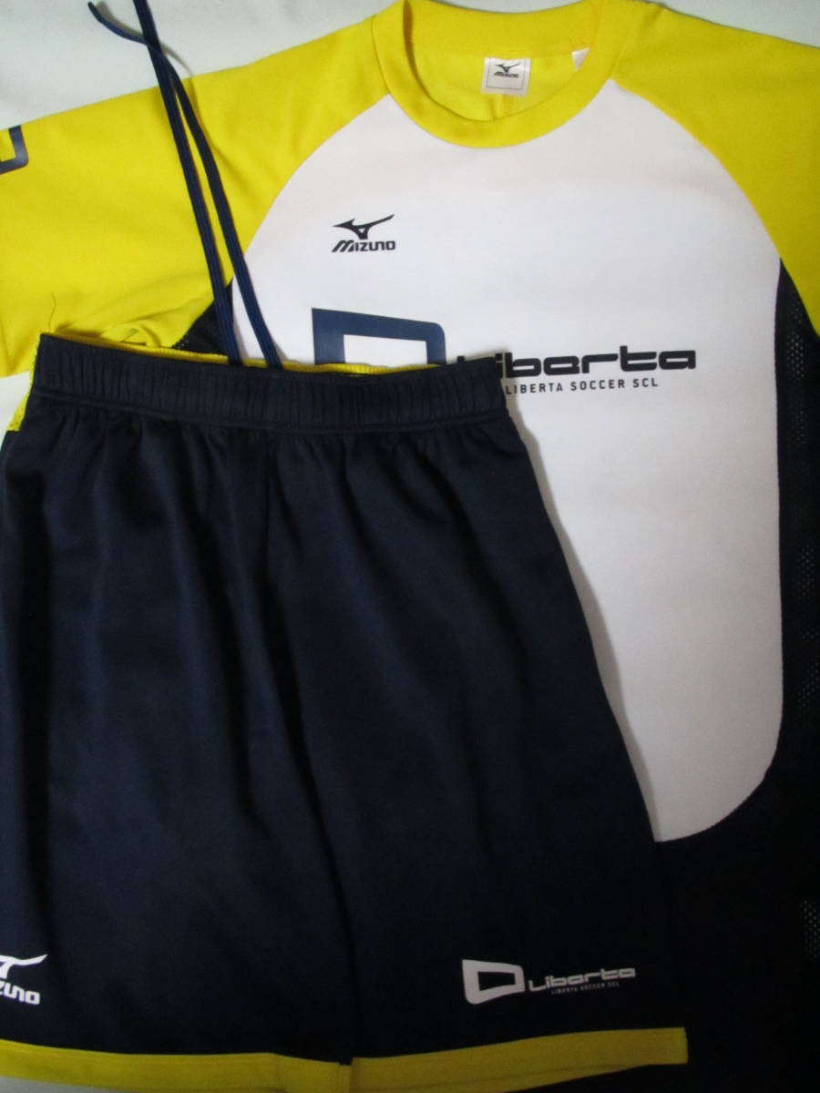 43 中古 Mizuno ミズノ Liberta リベルタ サッカースクール 半袖 ユニフォーム 半袖シャツ ハーフパンツ 上下セット Jl M 160 170cm 黄色