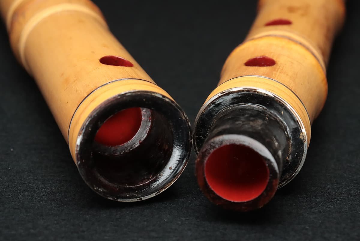 Yahoo!オークション - EJ834 【呉竹 銘】竹製 水牛歌口 琴古流 銀三線...