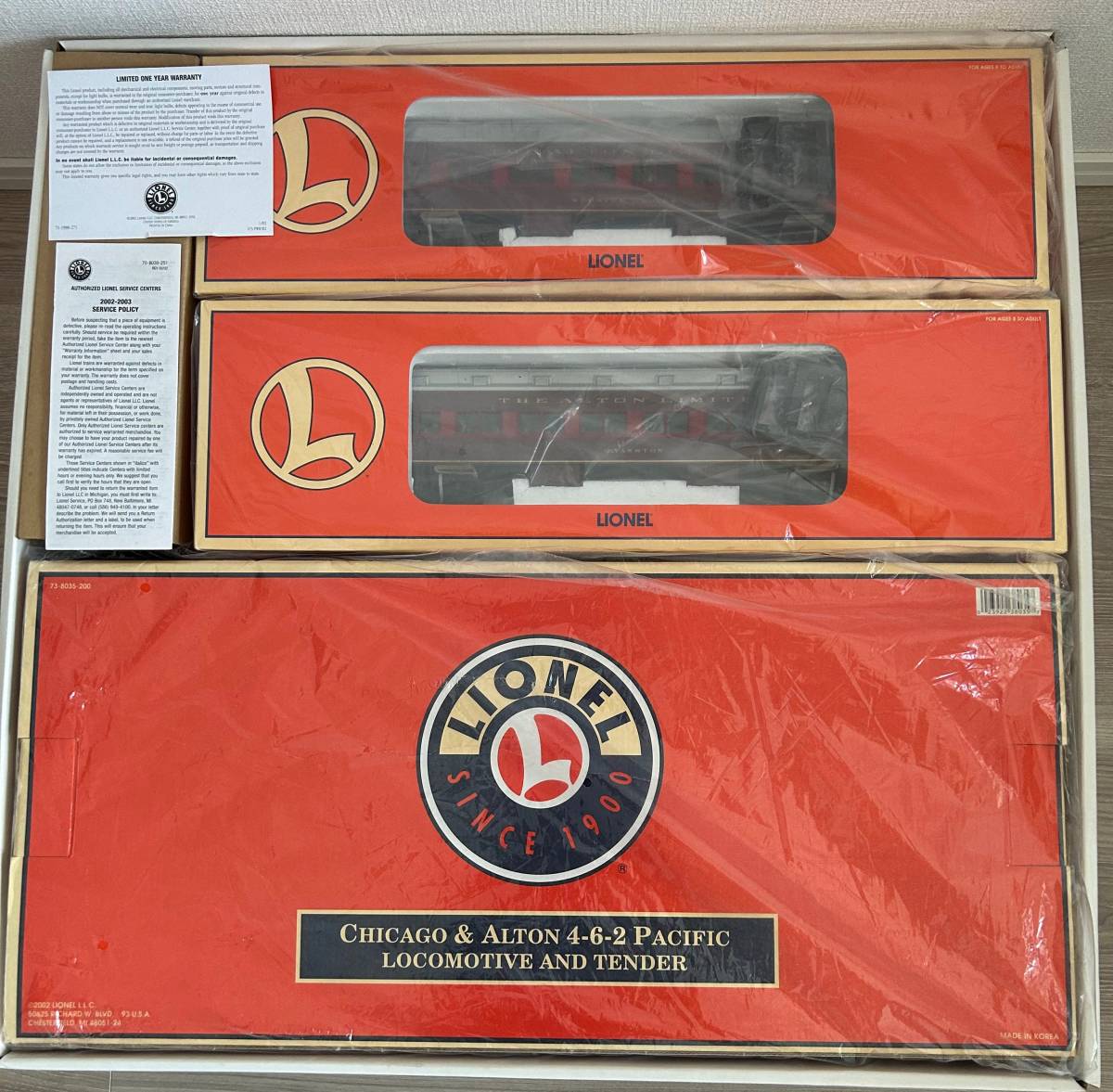 Oゲージ 鉄道模型 LIONEL ライオネル Lionel 6-31704 ALTON LIMITED 旅客列車セット 蒸気機関 炭水車 4客車(Oゲージ)｜売買されたオークション情報 ...