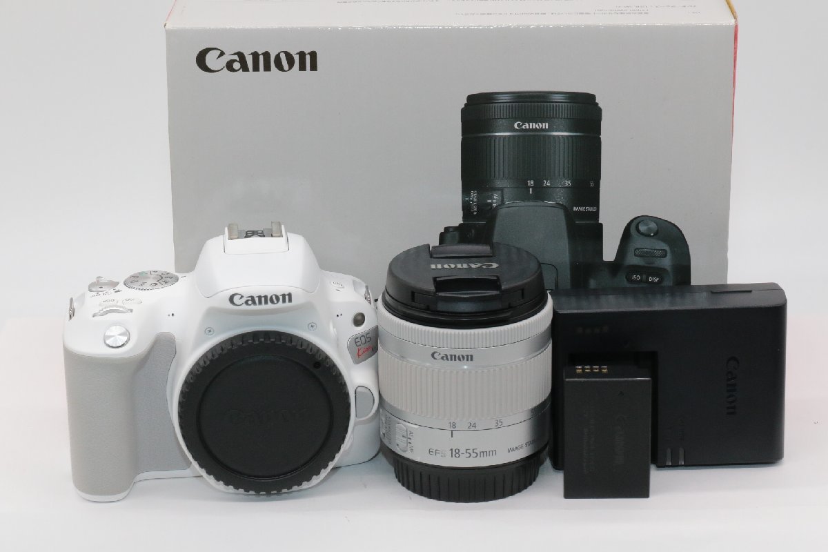外観綺麗/ キャノン CANON EOS KISS X9 ホワイト ＋ EF-S 18-55MM IS STM シャッター2406回 ＃3583(キヤノン)｜売買されたオークション情報 ...