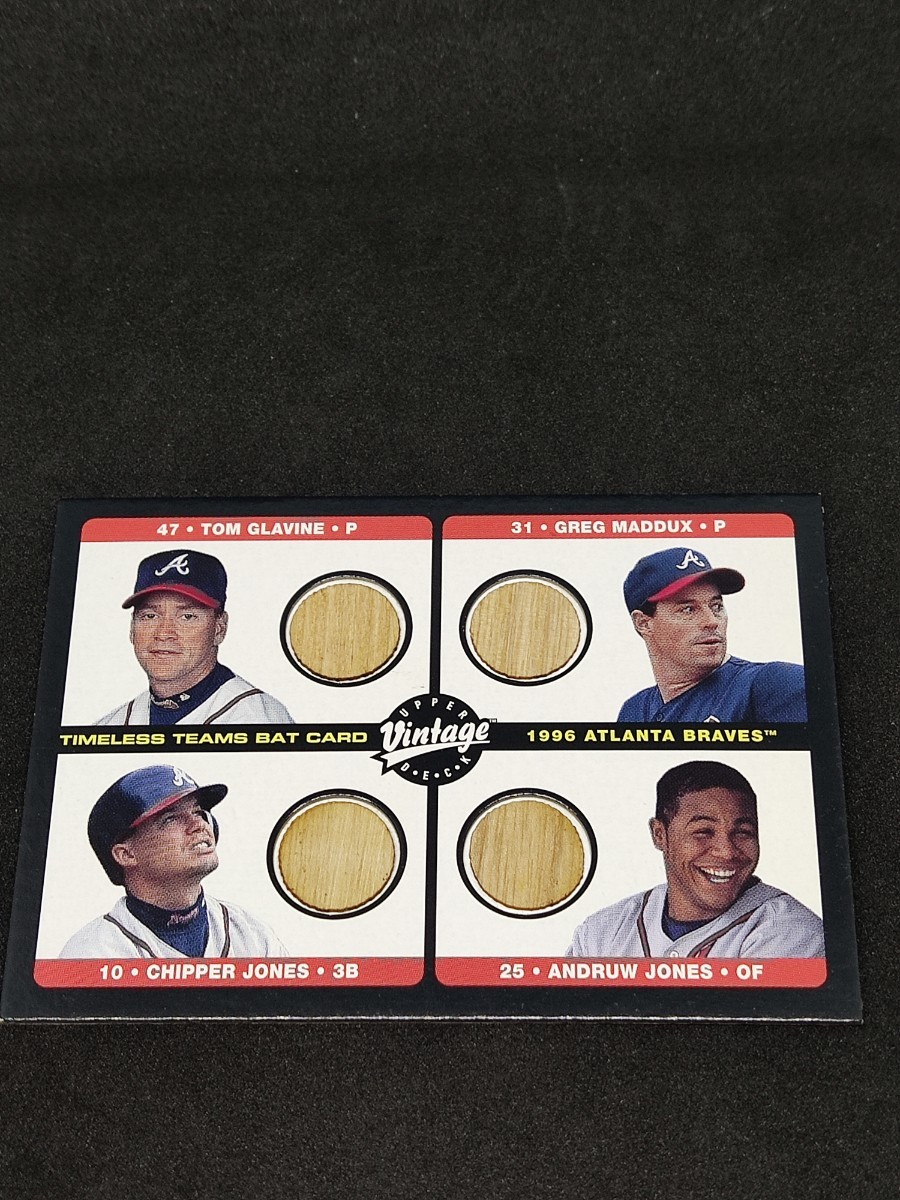 代購代標第一品牌－樂淘letao－2002 UD Vintage TIMELESS TEAMS BAT CARD CHIPPER JONES ANDRUW JONES GREG MADDUX ...