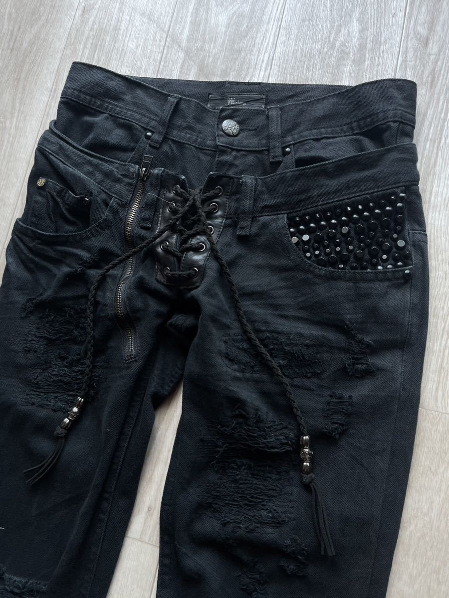 代購代標第一品牌－樂淘letao－00s MIDAS archive layered braided pants レイヤード 編み上げ スタッズ パンツY2K ifsixwasnine lgb ...