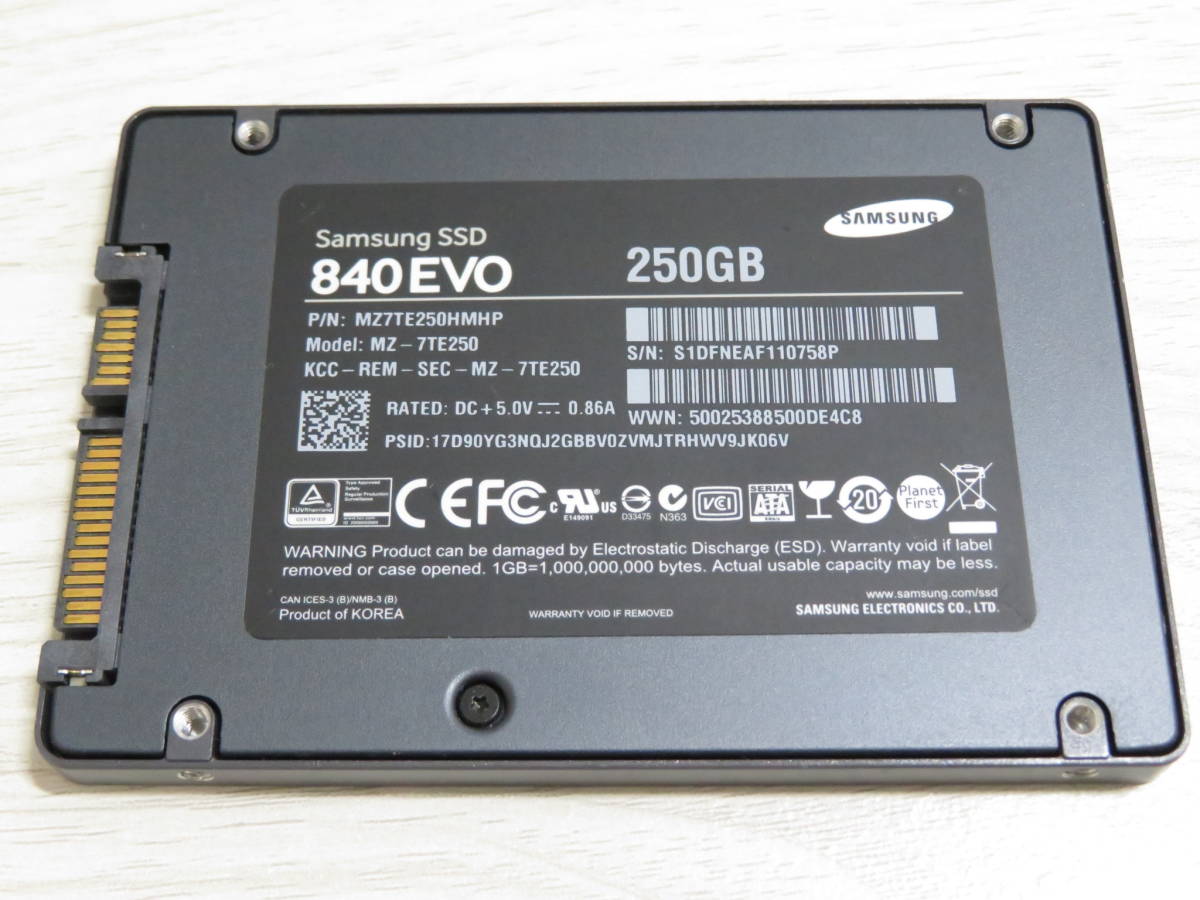 Yahoo!オークション - SAMSUNG SSD 840EVO 250GB SATA 2.5インチ内蔵SS...