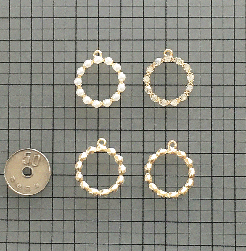 Yahoo!オークション - 即決 ガラスストーンリングパーツ【直径約22m...