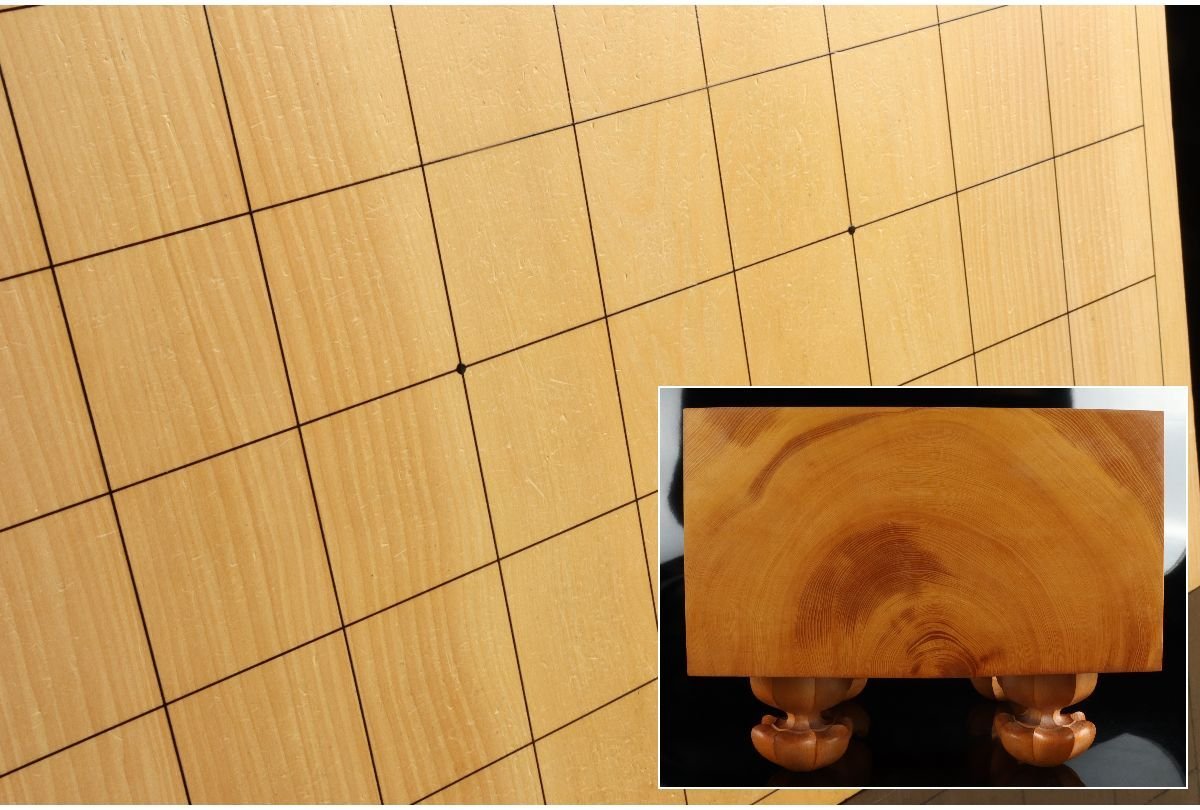 Yahoo!オークション - [URA]本榧製足付将棋盤/厚み18.5cm/約12.5kg/2-5...