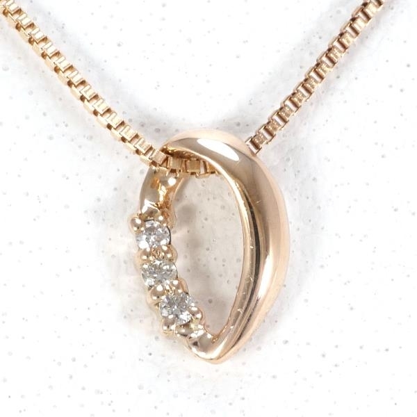 Yahoo!オークション - K10PG ネックレス ダイヤ 0.01 総重量約0.9g 約3...