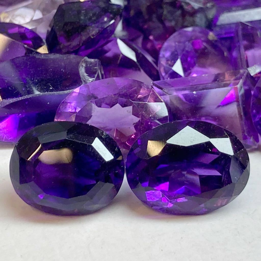 Yahoo!オークション - 大量 [天然アメジストおまとめ600ct]m ルース ...