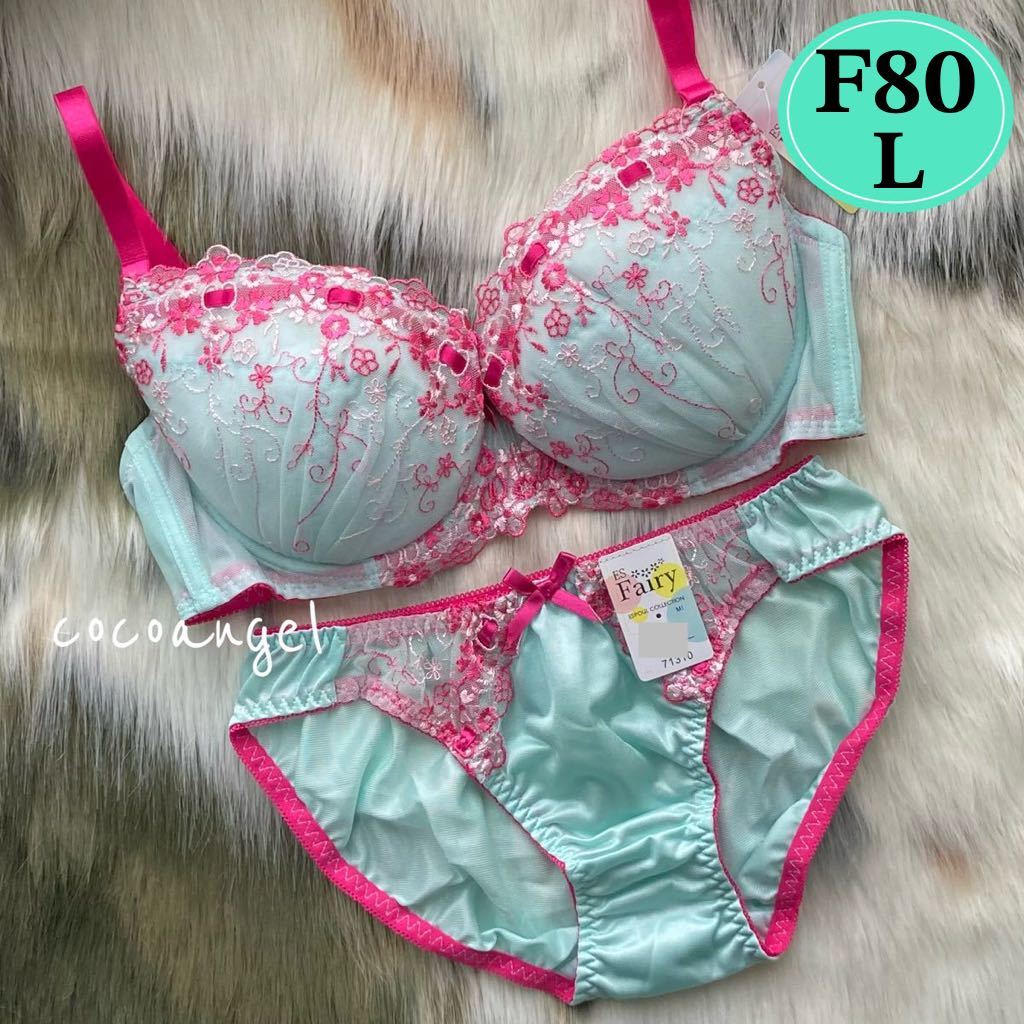 F80L ミント系 上下セット ブラ&ショーツセット ブラジャー ショーツ パッド付き 大きいサイズ グラマー 花刺繍 Fカップ(80以上)｜売買されたオークション情報、yahooの商品情報を ...