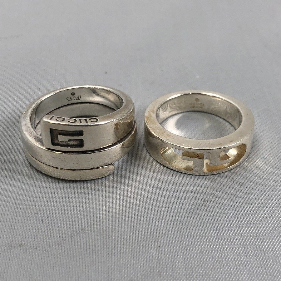 Yahoo!オークション - GUCCI グッチ シルバー 925 GGロゴリング GGリン...