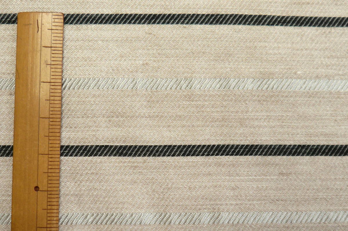 Yahoo!オークション - a767・・綿混・薄ベージュ系4m・ボーダー・霜降...