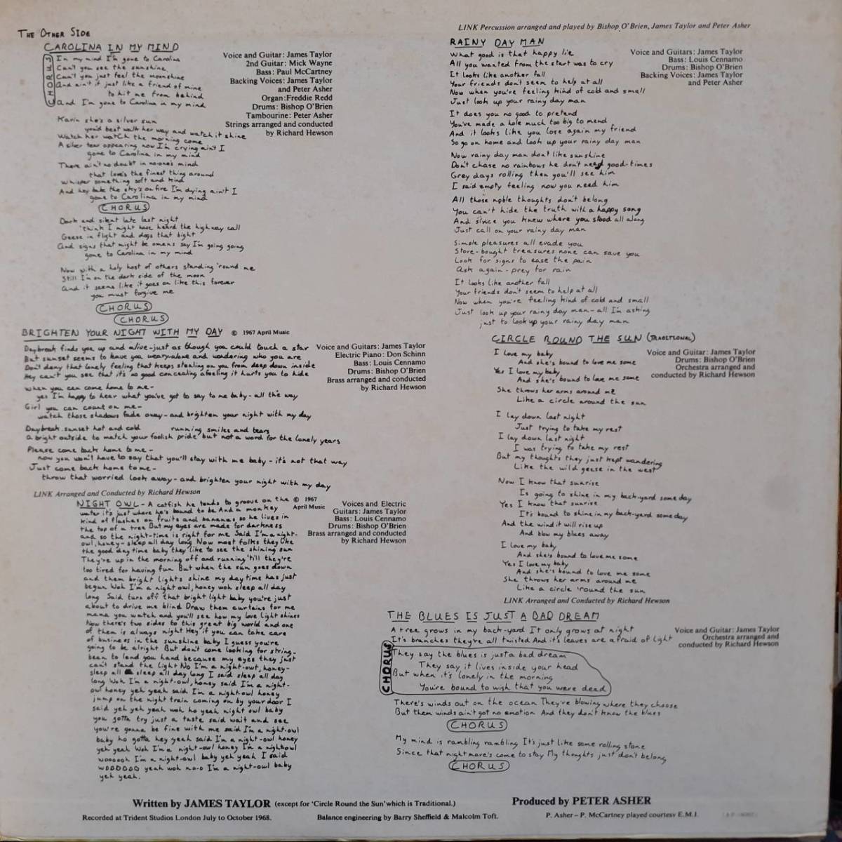 Yahooオークション 日本apple盤lp James Taylor St 1st アルバム