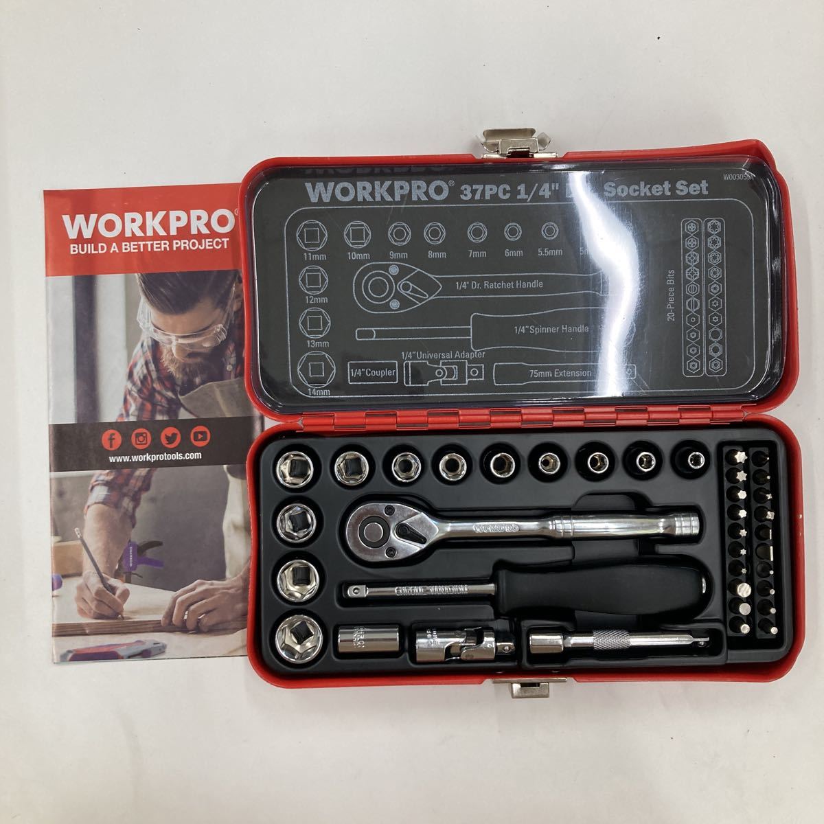 Yahoo!オークション - 0505c0220 WORKPRO ソケットレンチセット ガレー...