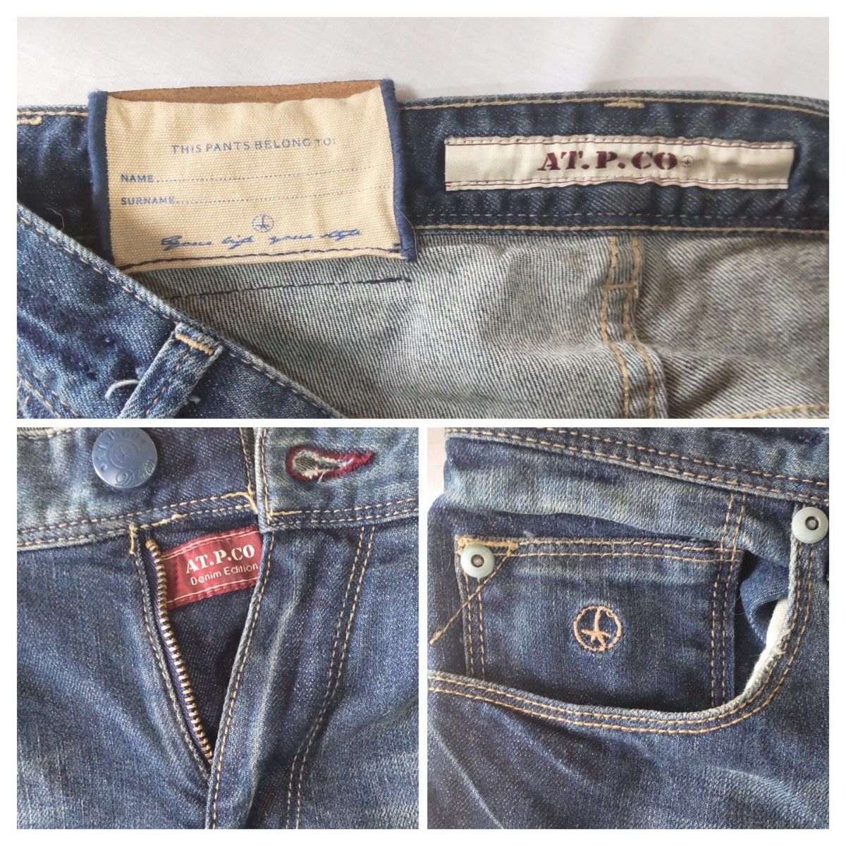 AT P CO】アティピコ デニムパンツ ジーンズ 29インチ イタリア AT P CO】アティピコ デニムパンツ ジーンズ 29インチ イタリア