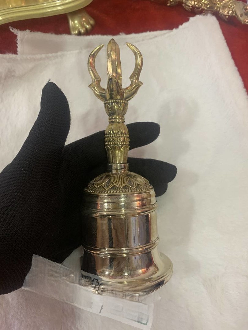 代購代標第一品牌－樂淘letao－真鍮製 17cm 真言宗 五鈷金剛鈴 密教法具 寺院用仏具