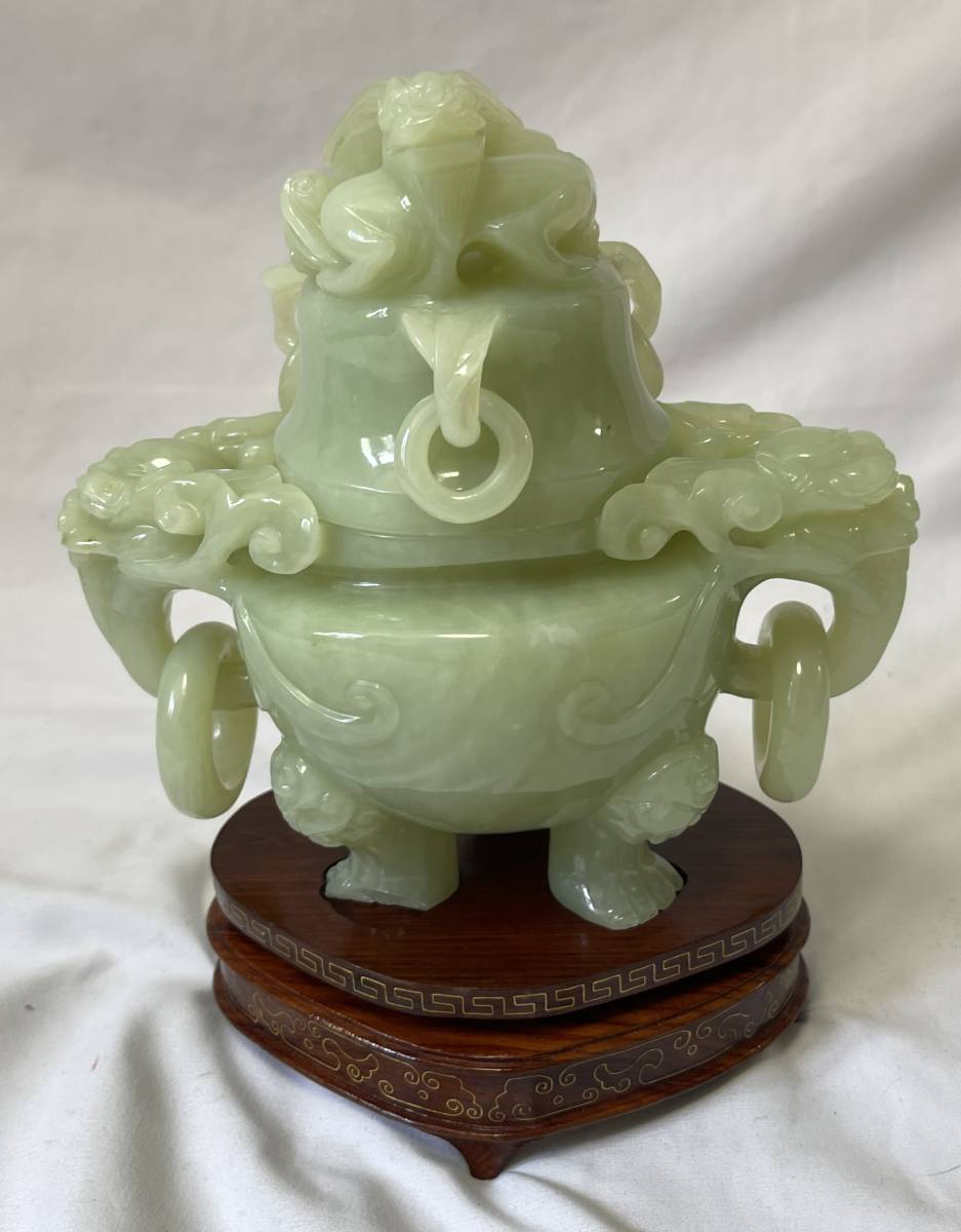 1円スタート 中国工芸品 置物 翡翠翠石軟玉香炉 NO.355(東洋彫刻)｜売買されたオークション情報、yahooの商品情報をアーカイブ公開 - オークファン（aucfan.com）