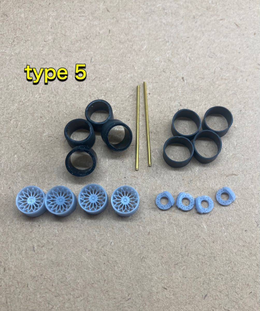 Yahoo!オークション - 1/64 オリジナルホイールtype5 タイヤ付 4本 レ...