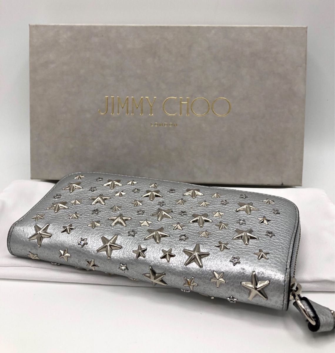 JIMMY CHOO ジミーチュウ ラウンドファスナー 長財布 スタースタッズ JIMMY CHOO ジミーチュウ ラウンドファスナー 長財布 スタースタッズ