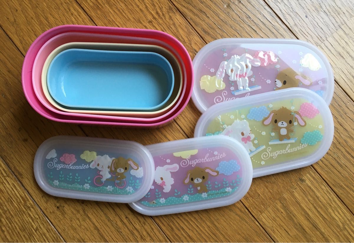 シュガーバニーズ 弁当箱 タッパー 4個セット|Yahoo!フリマ シュガーバニーズ 弁当箱 タッパー 4個セット|Yahoo!フリマ
