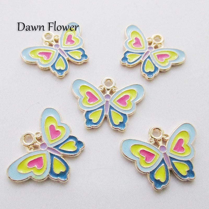 Yahoo!オークション - 【D-0733】5pcs 蝶々 20×15mm ブルー チャーム