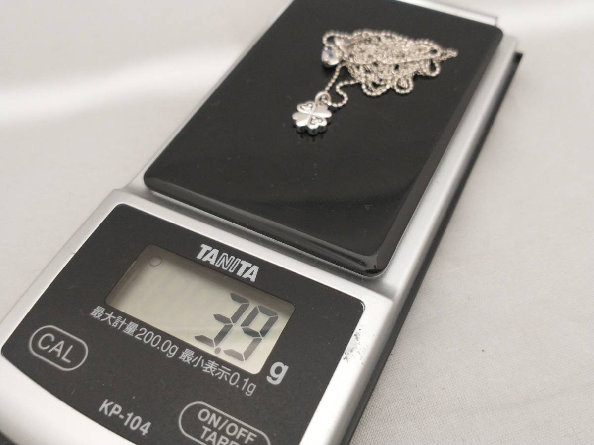 Yahoo!オークション - 4℃／K18WG／38㎝／3.9g／ハート＆クローバー