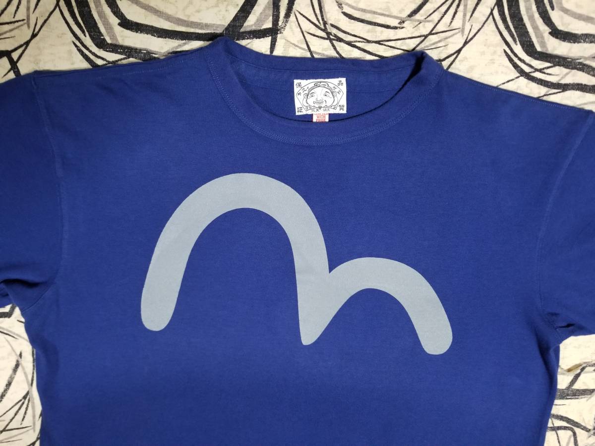Yahoo!オークション - 未使用 美品 エヴィス EVISU Tシャツ ビッグ ロ...