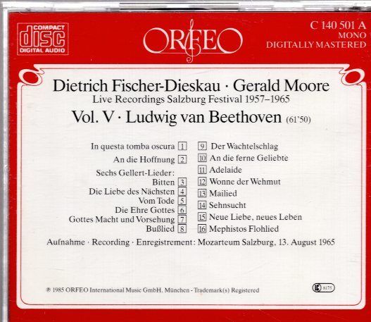 Yahoo!オークション - Fischer- Dieskau/ Gerald Moor Vol. V Beethove...