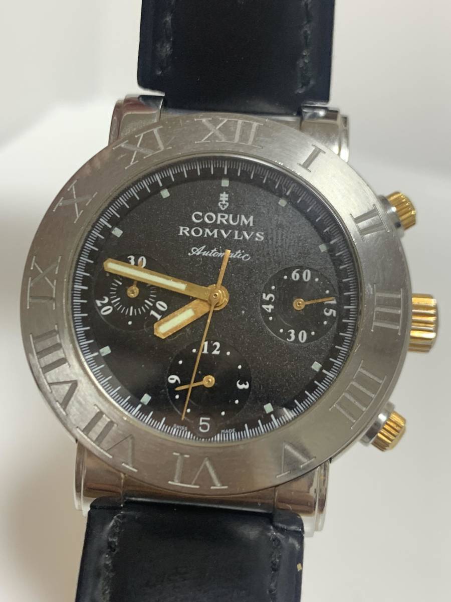 代購代標第一品牌－樂淘letao－CORUM ROMVLVS コルム ロムルス 自動巻き 285.701.20 クロノグラフ ローマンベゼル メンズ 腕時計