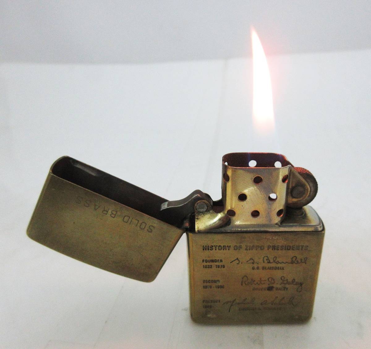 Yahoo!オークション - C477【ZIPPO】ジッポー オイルライター SOLID BR...