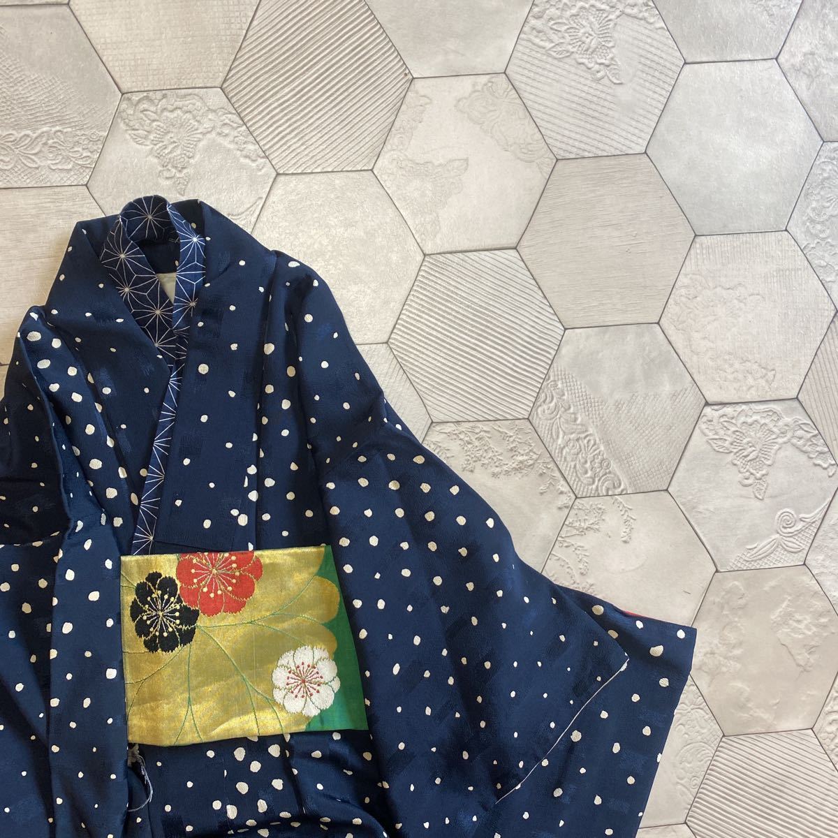 Yahoo!オークション - アンティークにおすすめ 水玉 ドット 着物 昭和...