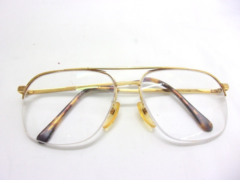 1000円スタート 眼鏡 SEIKO セイコー AMENITY SA-7027 K18 18金眼鏡 Frame japan 57 17-140 度入り 総重量約42.0g 4 LL1006 ...